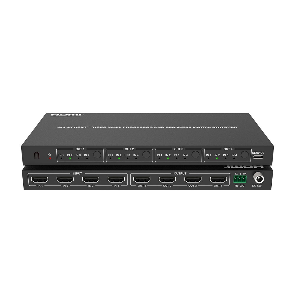 4K 4x4 HDMITM Seamless Matrix Switcher and Video Wall Processor