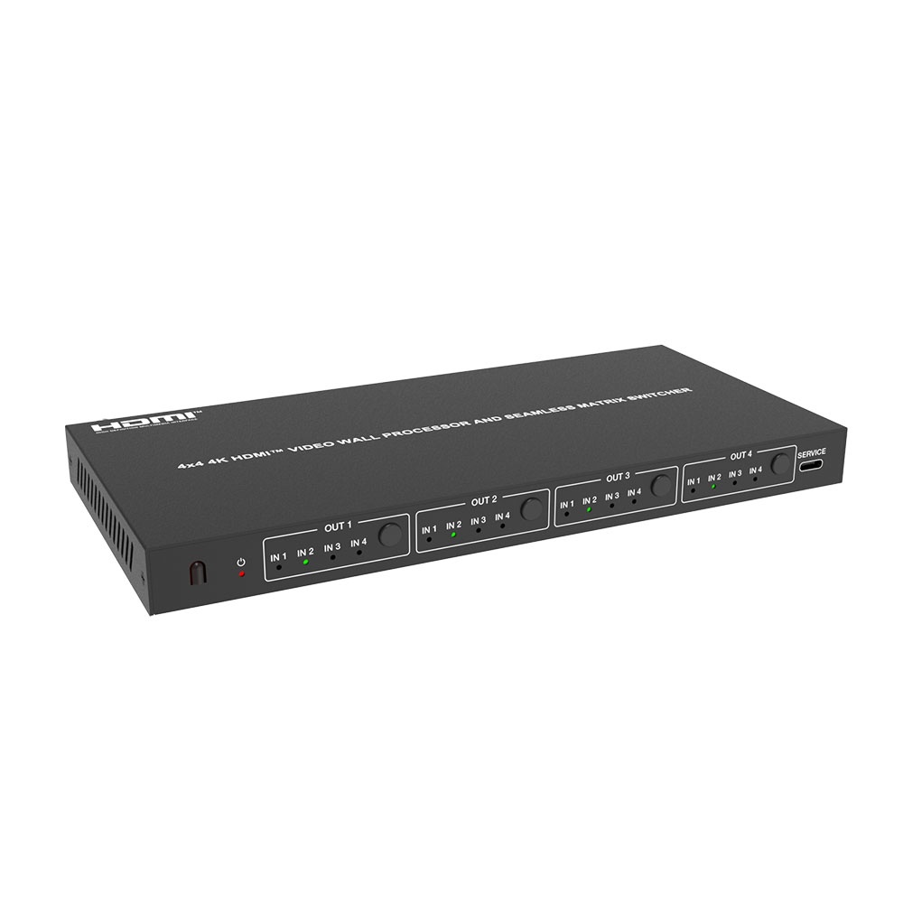 4K 4x4 HDMITM Seamless Matrix Switcher and Video Wall Processor